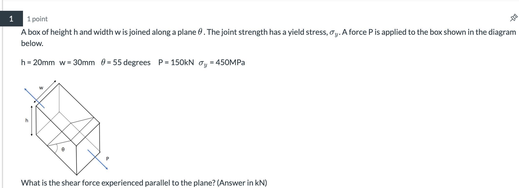 Solved 11 ﻿pointA box of height h ﻿and width w ﻿is joined | Chegg.com