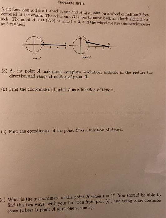 Solved PROBLEM SET 5 A six foot long rod is attached at one | Chegg.com