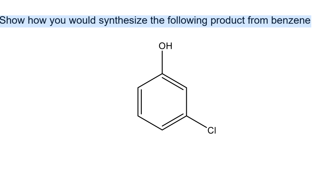 Solved Show how you would synthesize the following product | Chegg.com