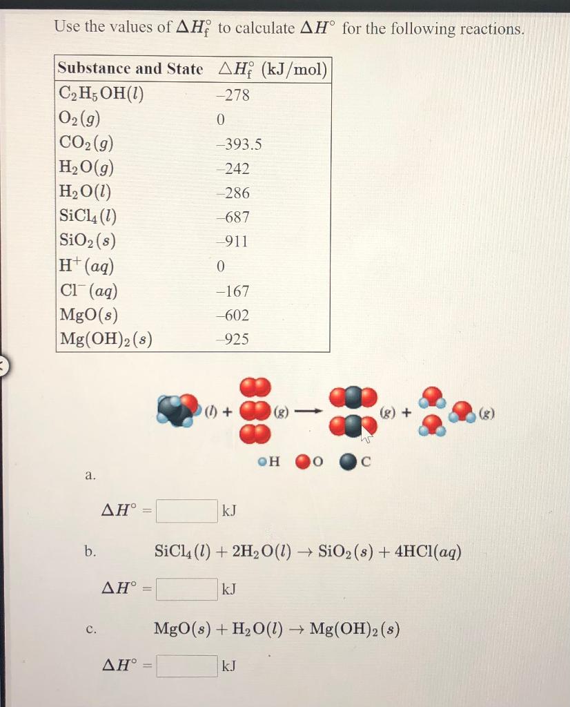Solved Use the values of AH to calculate AH° for the | Chegg.com