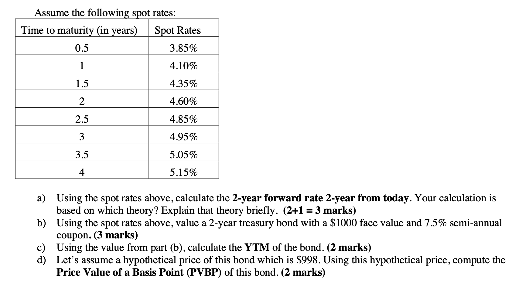 Assume the following spot rates: a) Using the spot | Chegg.com
