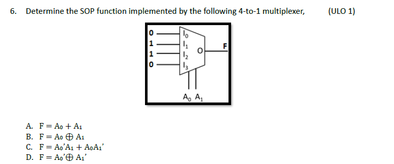 Solved Determine The Sop Function Implemented By The