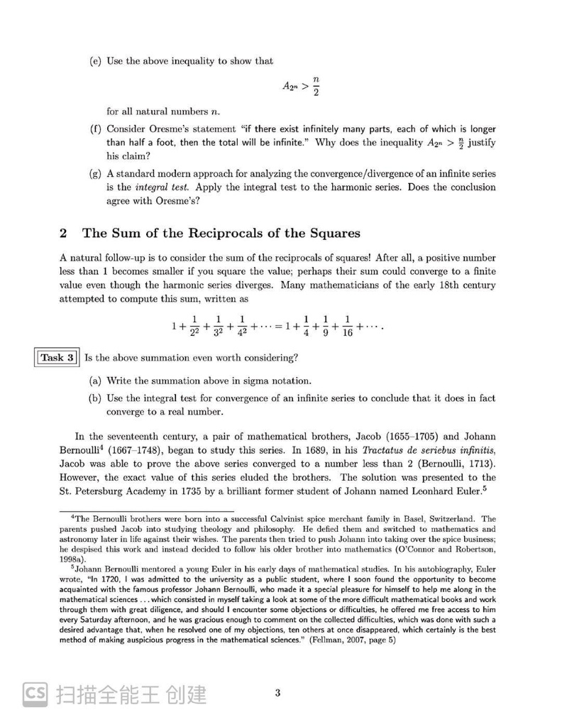 Euler's Calculation of the Sum of the Reciprocals of | Chegg.com