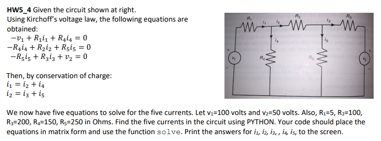 Solved HW5_4 Given the circuit shown at right. Using | Chegg.com