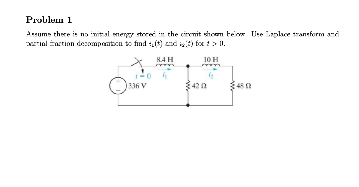 Solved Problem 1 Assume there is no initial energy stored in | Chegg.com