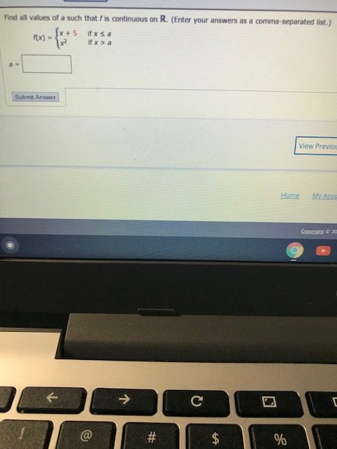 Solved Find all values of a such that f is continuous on ℝ. | Chegg.com