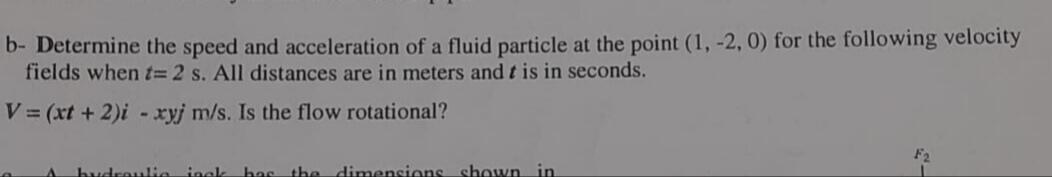 Solved Determine the speed and acceleration of a fluid | Chegg.com