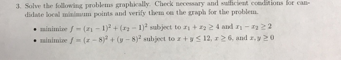 Solved 3. Solve the following problems graphically. Check | Chegg.com