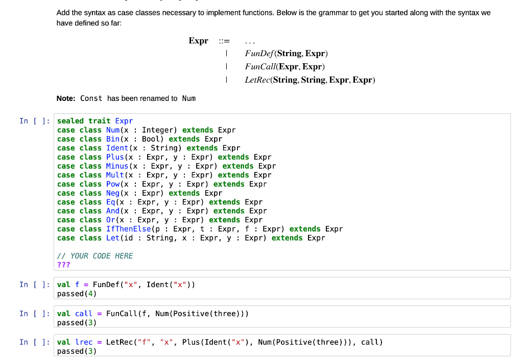 Scala coding language define question: Add the | Chegg.com