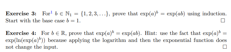 Solved Exercise 3: For 1b∈N1={1,2,3,…}, prove that | Chegg.com