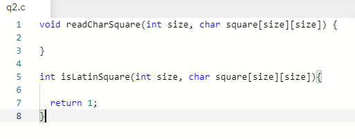Solved q2.c 1 void readCharSquare(int size, char | Chegg.com