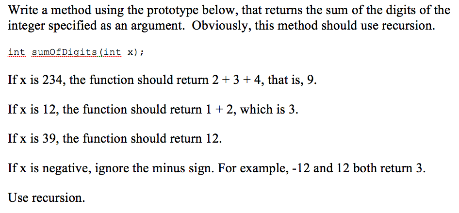 Solved Write a method using the prototype below, that | Chegg.com