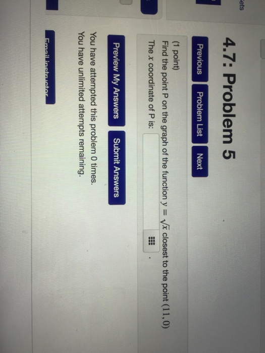 Solved ets 4.7: Problem 5 Previous Problem List Next (1 | Chegg.com