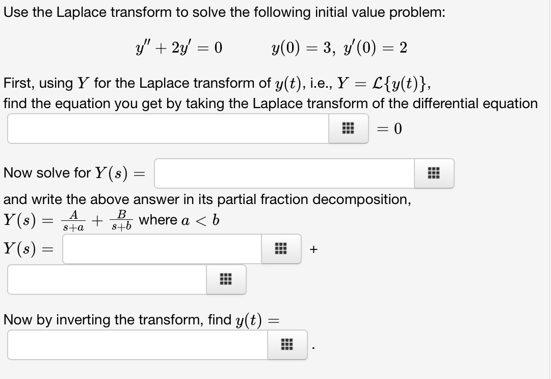 Solved Use the Laplace transform to solve the following | Chegg.com