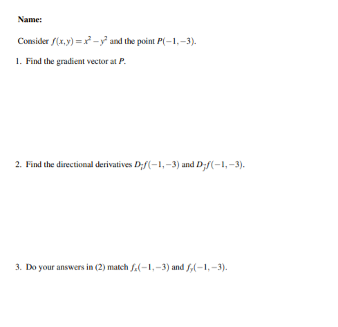 Solved Calculus-III Directional Derivatives and the Gradient | Chegg.com