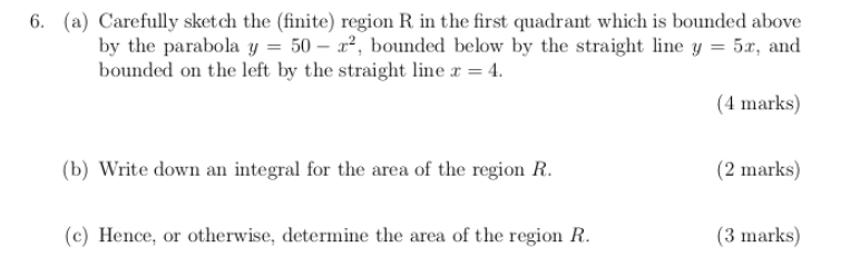Solved 6. (a) Carefully sketch the finite) region R in the | Chegg.com