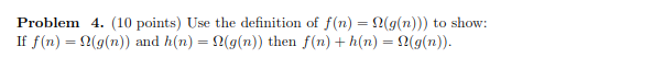 Solved Problem 4. (10 points) Use the definition of | Chegg.com