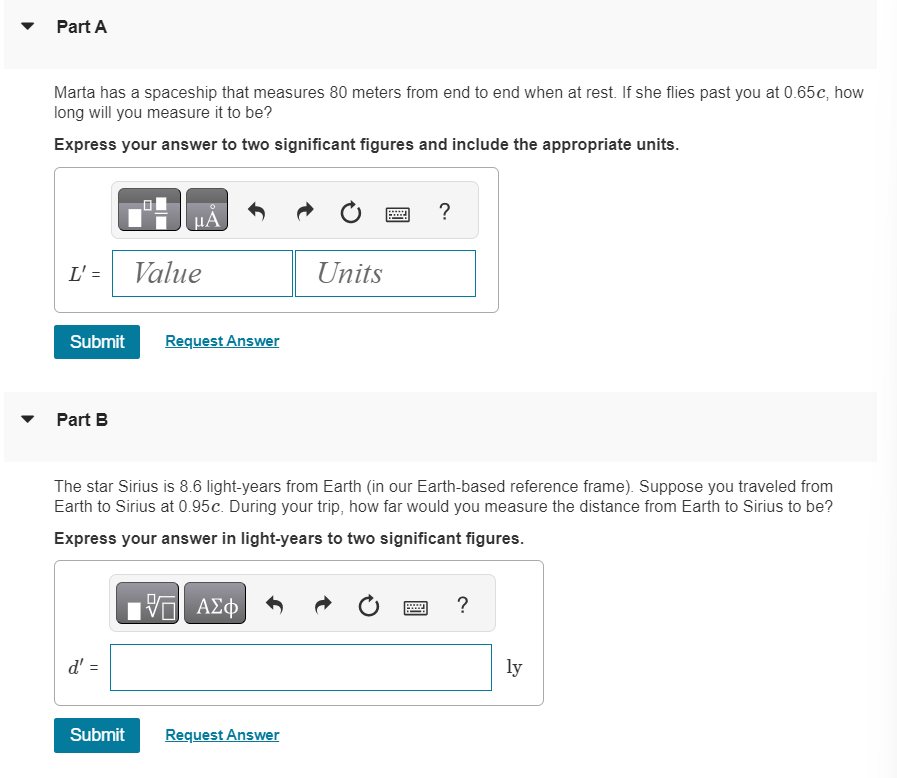 Solved Marta has a spaceship that measures 80 meters from | Chegg.com