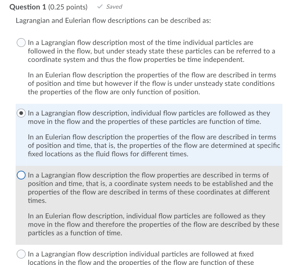 Solved Question 1 (0.25 points) Saved Lagrangian and | Chegg.com