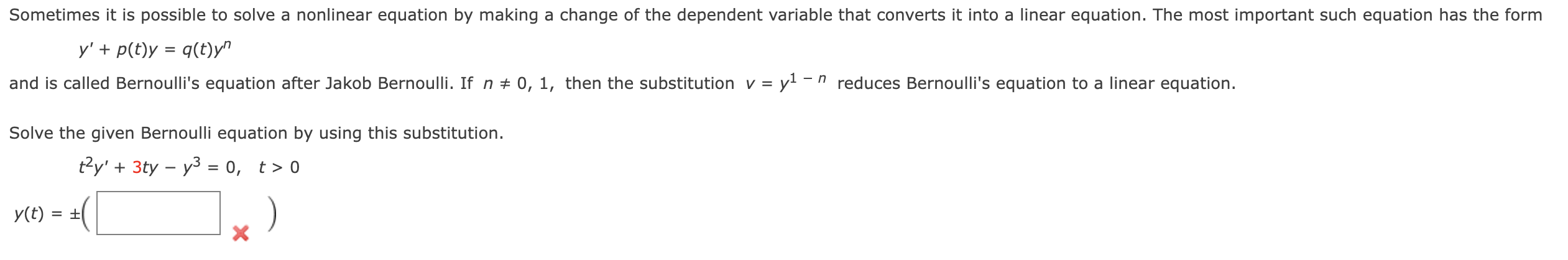 Solved Sometimes it is possible to solve a nonlinear | Chegg.com