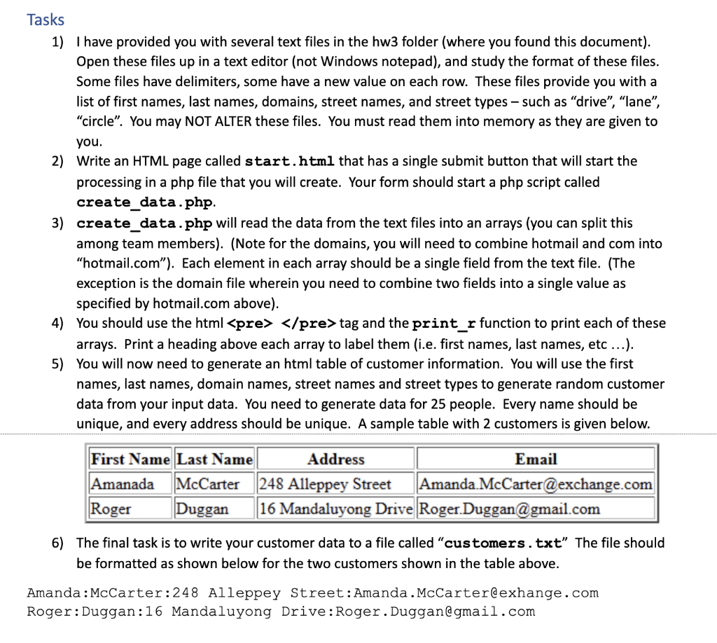 Solved Tasks 1) I have provided you with several text files | Chegg.com