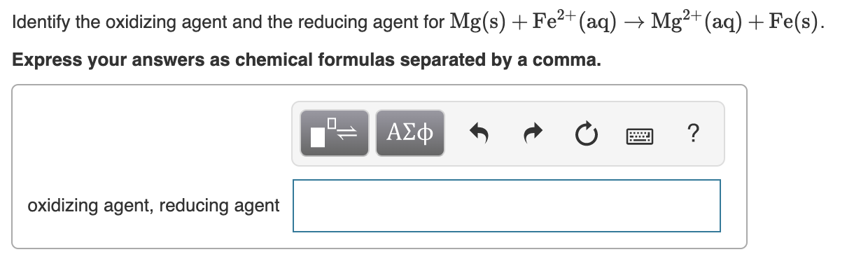 Solved Identify the oxidizing agent and the reducing agent | Chegg.com