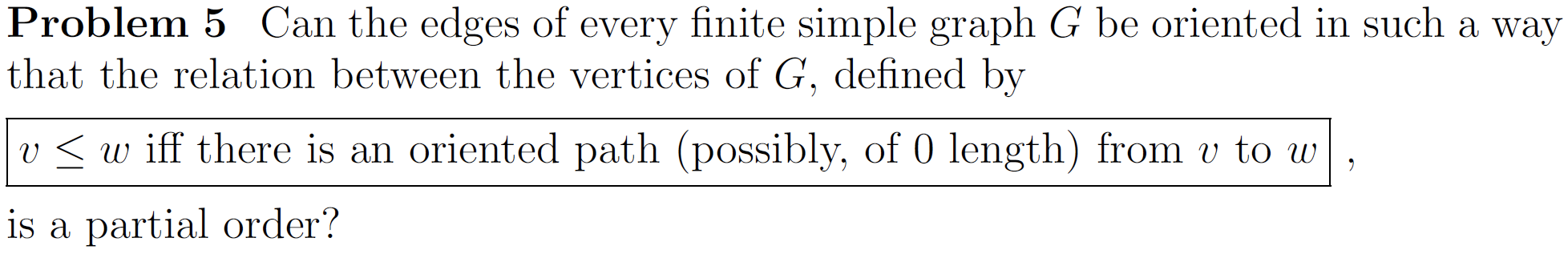 Solved Problem 5 Can the edges of every finite simple graph | Chegg.com