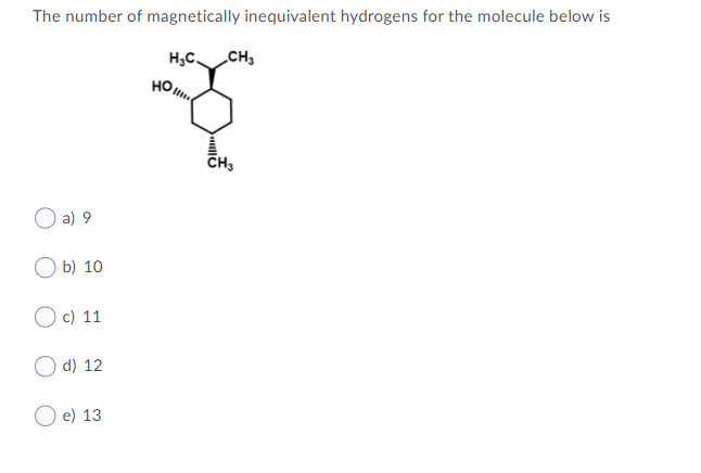 Solved The number of magnetically inequivalent hydrogens for | Chegg.com