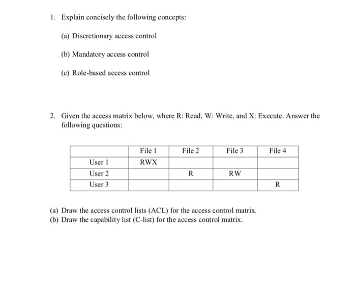 Solved 1. Explain concisely the following concepts: (a) | Chegg.com