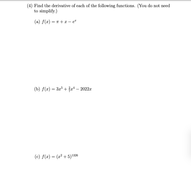 Solved 1 (1) For functions: f(x) = x +1, g(x) = 3e" and h(x) | Chegg.com