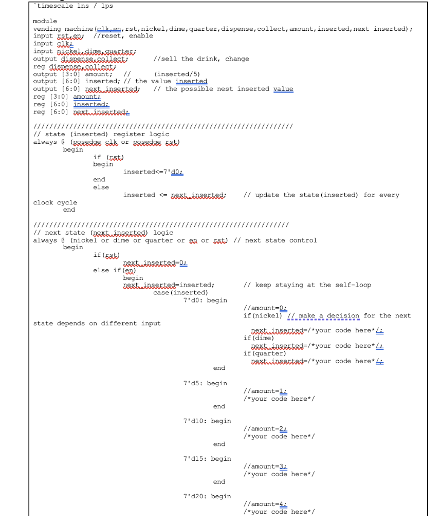 Solved Provide Verilog Code Using The Provided Source Code 5951
