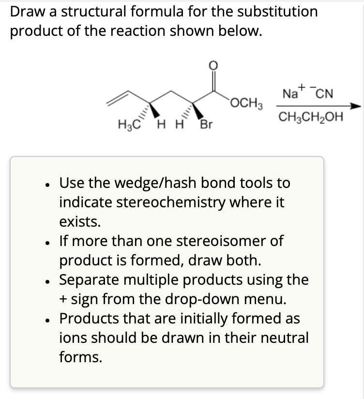 [Solved]: Draw a structural formula for the substitution pr