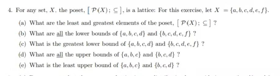 Solved 4. For any set, X, the poset, [P(X);