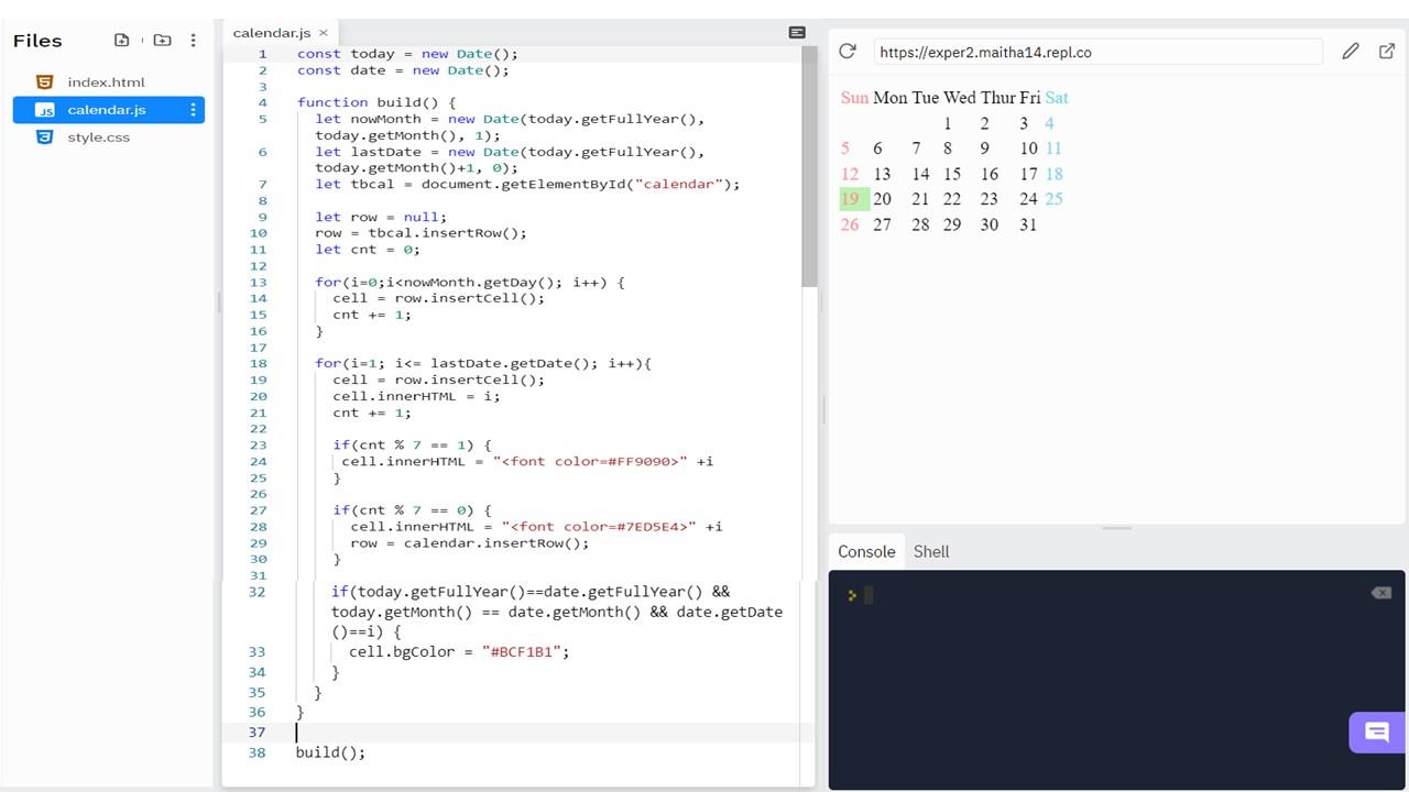 Solved Q:- Let's apply the calendar program and expand it so | Chegg.com
