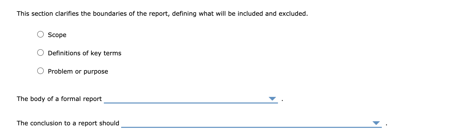 Solved 6. Understanding Formal Report Components What should | Chegg.com