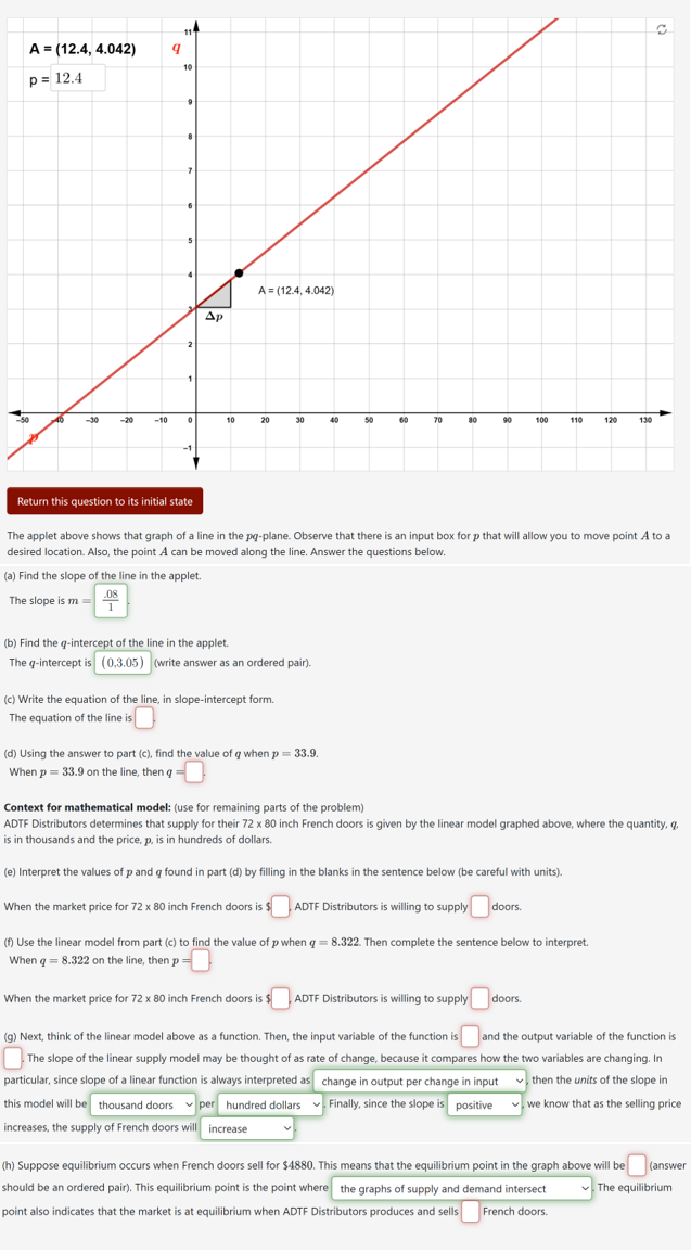Return this question to its initial stateThe applet | Chegg.com