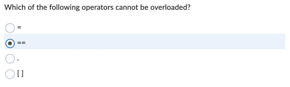 Solved Which of the following operators cannot be | Chegg.com