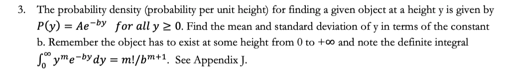 Solved 3. The probability density (probability per unit | Chegg.com