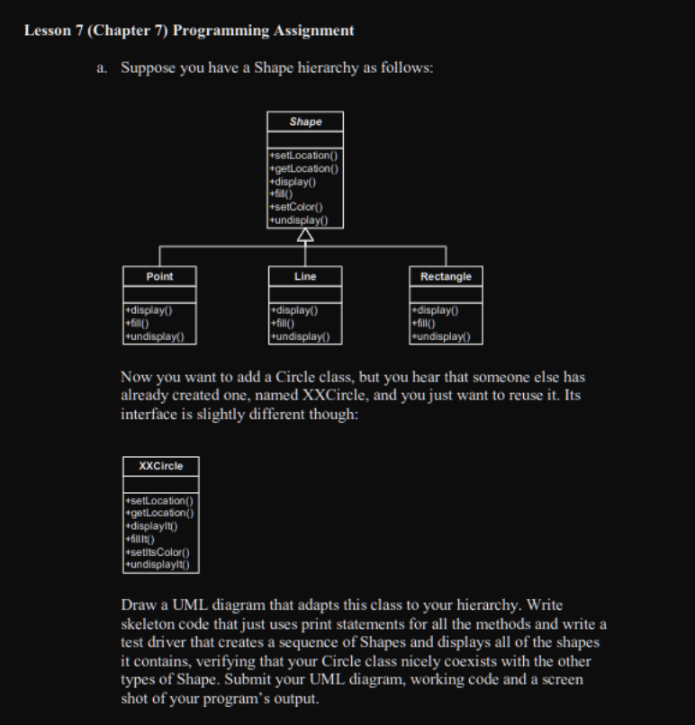 Solved Lesson 7 (Chapter 7) Programming Assignment a. | Chegg.com
