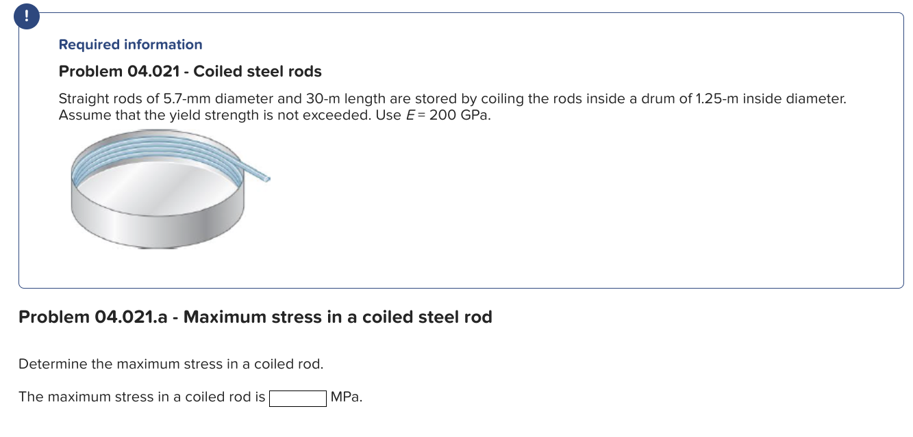 Solved Problem 04.021 - Coiled steel rods Straight rods of | Chegg.com