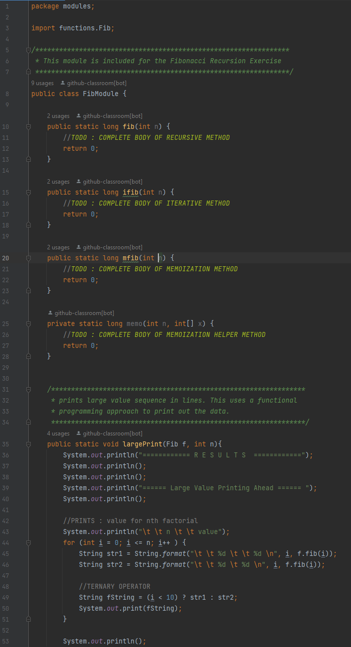 Solved IN JAVA Those with "//TODO : COMPLETE BODY OF | Chegg.com