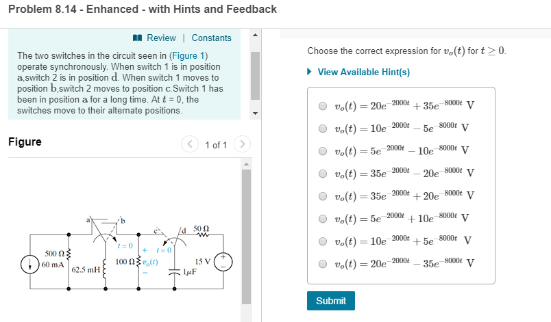 Solved Problem 8.14 Enhanced with Hints and Feedback Review | Chegg.com