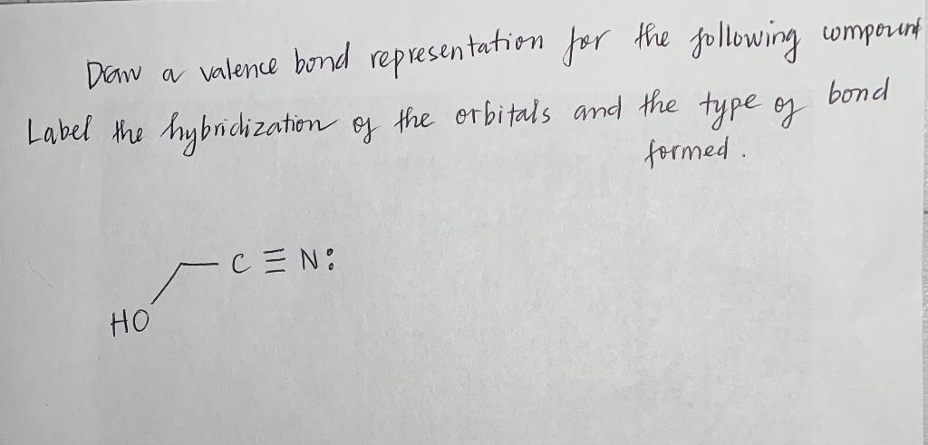 Solved bond Daw a valence bond representation for the | Chegg.com
