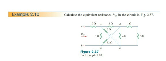Solved Example 2.10 Calculate the equivalent resistance Rab | Chegg.com