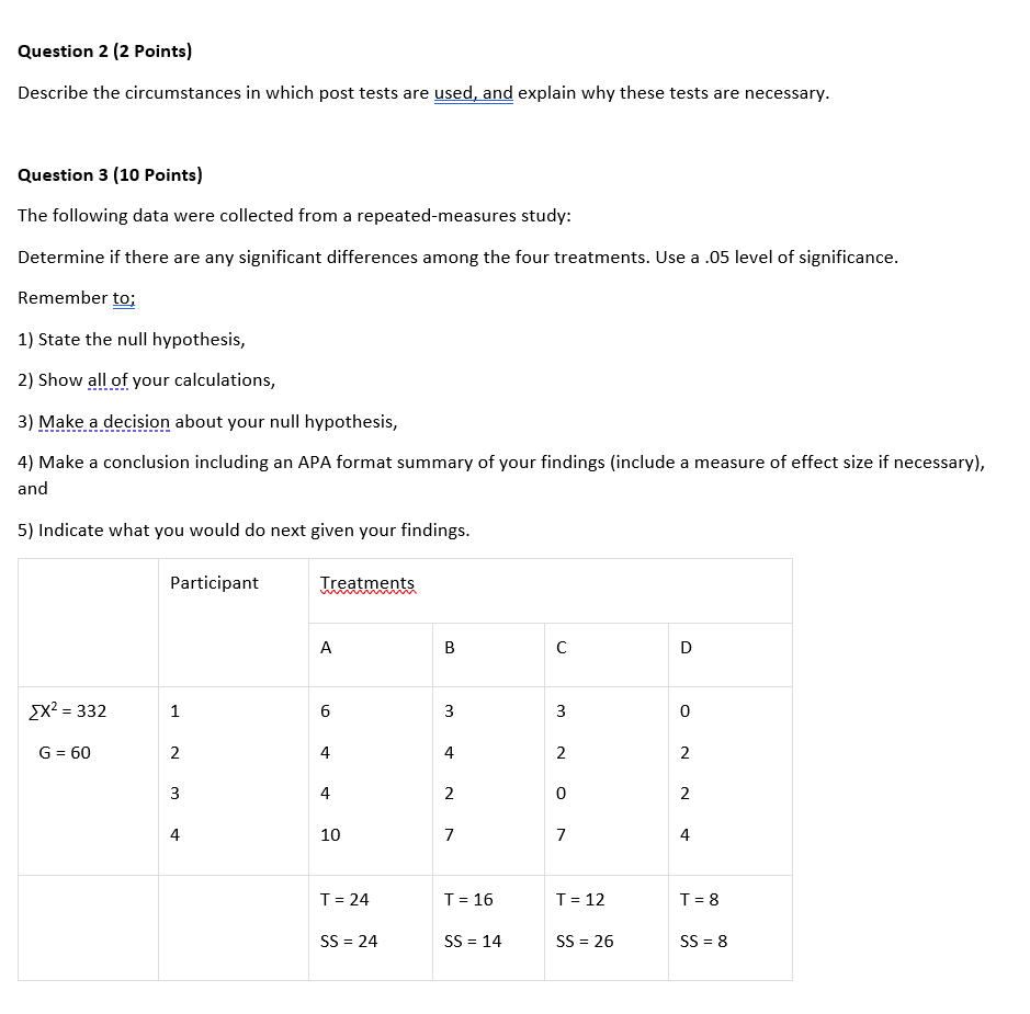 Solved Question 2 (2 Points) Describe the circumstances in | Chegg.com