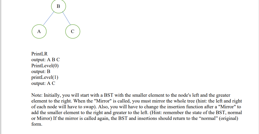 Solved in C++ please You are asked to create a simple BST | Chegg.com