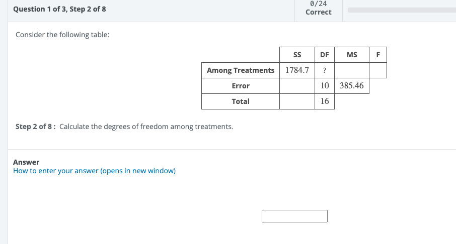 Solved Question 1 of 3, Step 2 of 8 0/24 Correct Consider | Chegg.com