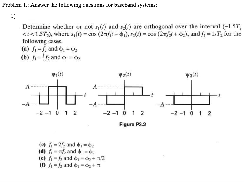Solved Problem 1.: Answer the following questions for | Chegg.com