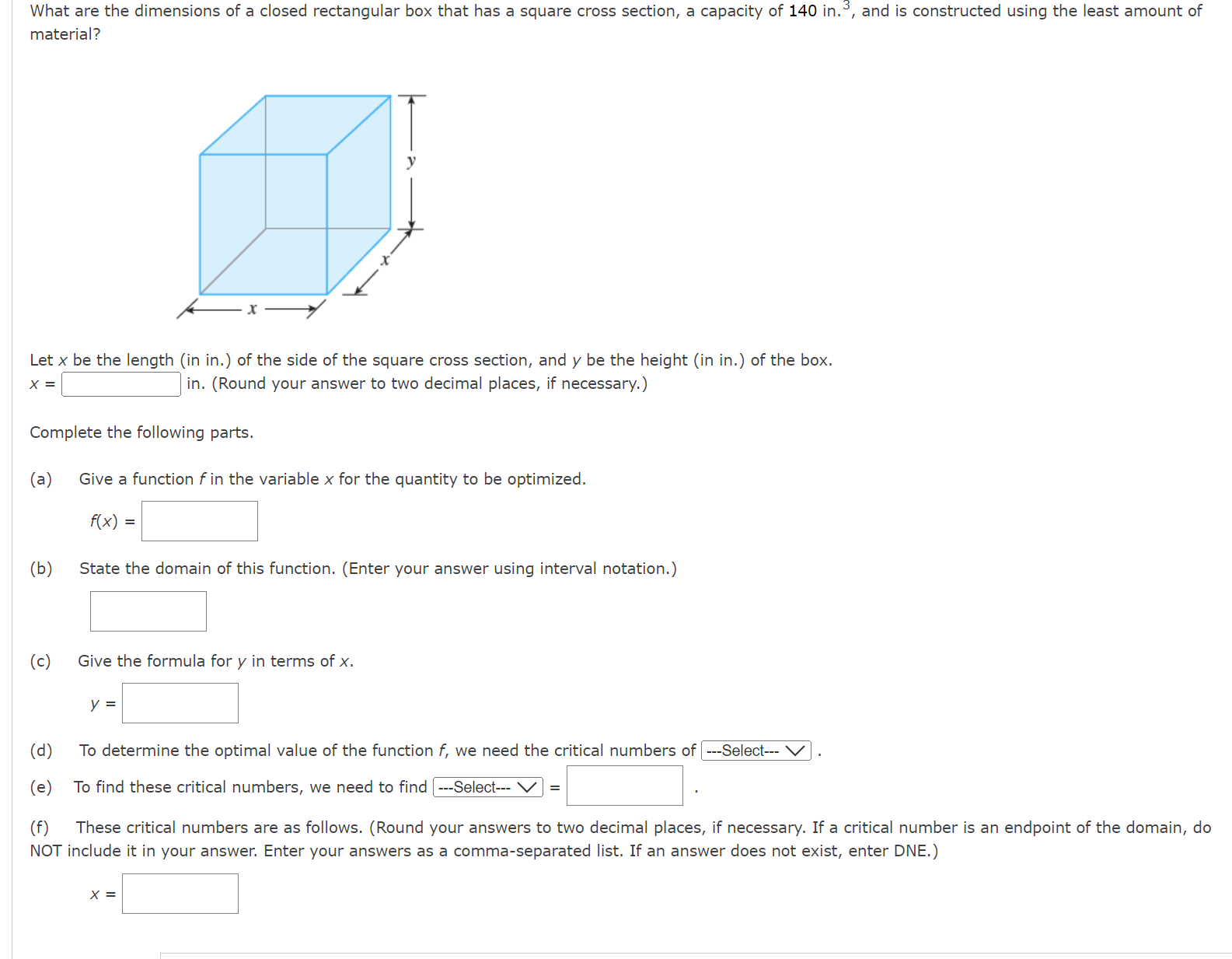 Solved What are the dimensions of a closed rectangular box | Chegg.com