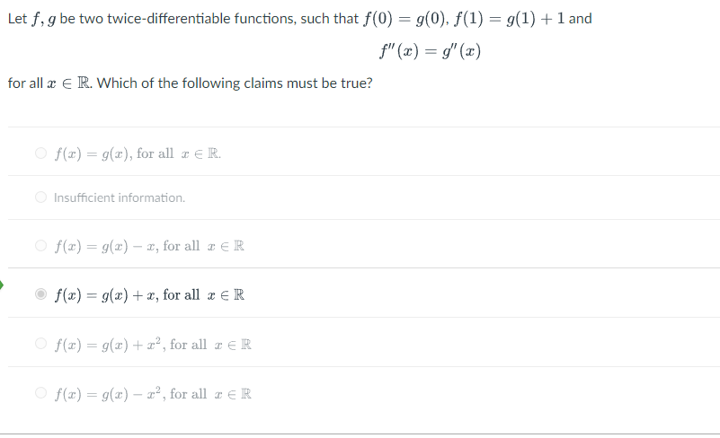 Solved Let f,g be two twice-differentiable functions, such | Chegg.com